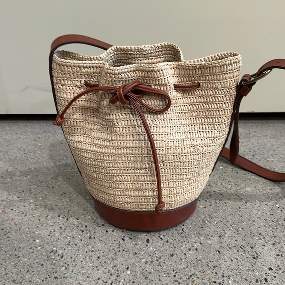 Sezane | Bags | Sezane Mini Farrow Bucket Bag Raffia Natural | Poshmark